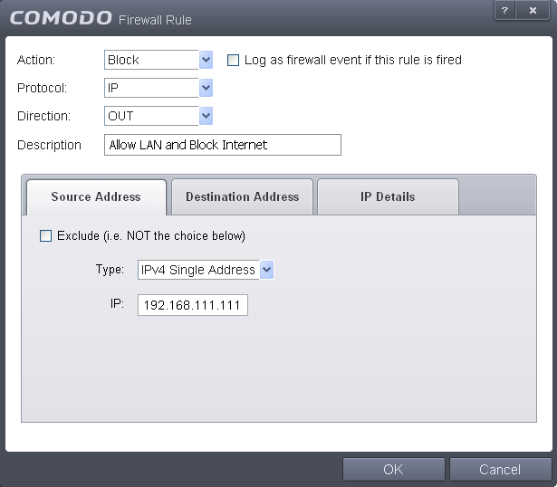 Blocking Internet Access while Allowing Local Area Network (LAN) Access - Comodo Internet ...